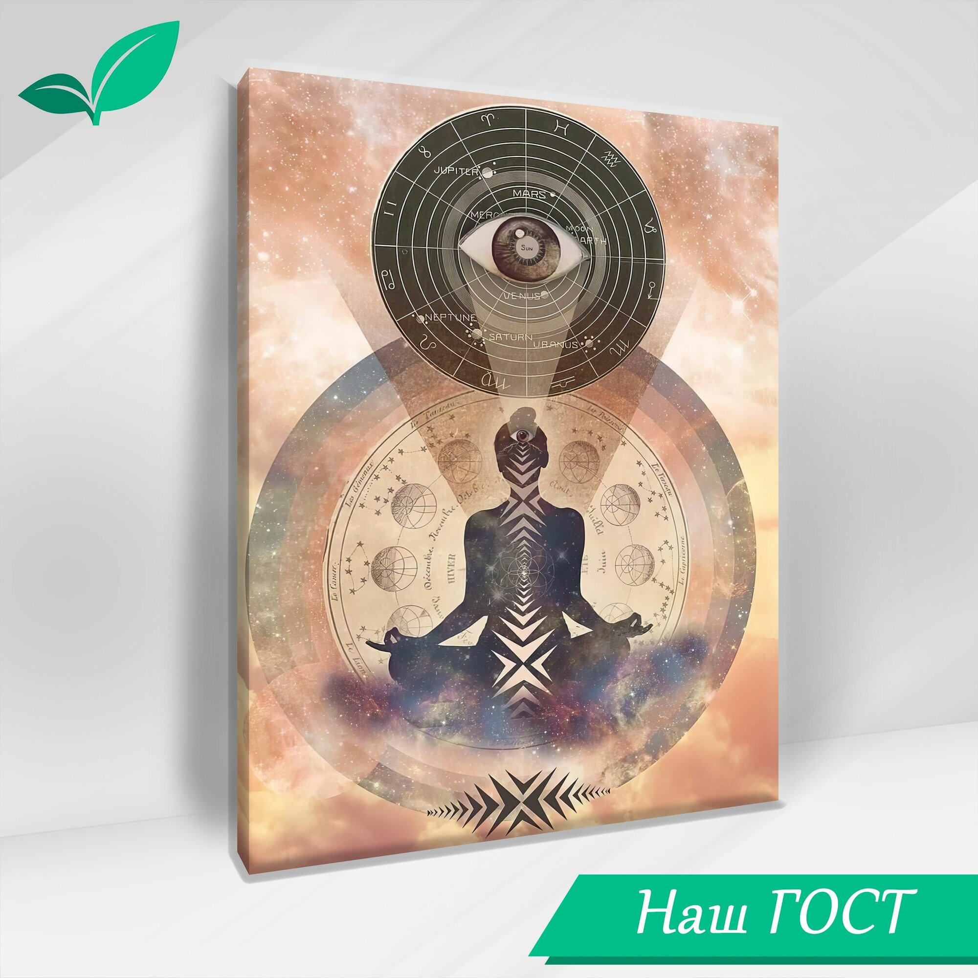 Интерьерная картина "Медитация - ойга - чакры" 60*80 см