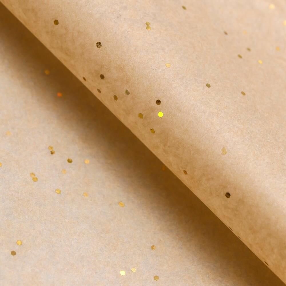 Бумага упаковочная тишью, "Конфетти", натуральный, 50 х 66 см, 10 шт.