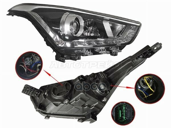 Фара Hyundai Creta 15-20 (Справа/ Галоген/ ДХО/ С электрокорректором/ Линза) Sat арт. ST-121-1112R