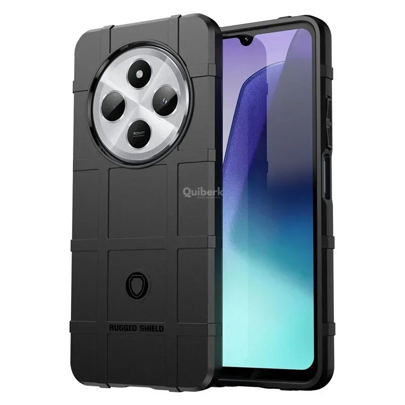 Для Redmi 14C чехол Armor Rugged Shield матовый силиконовый мягкий чехол Черный, Black, Poco C75 4G
