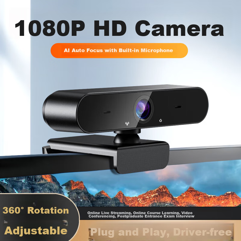 Stiger Computer Webcam with Microphone, HD Video Conference And Online Class Dedicated, for Laptop And Desktop, Live Streaming, Home Teaching, USB External Camera, Plug-And 1080P