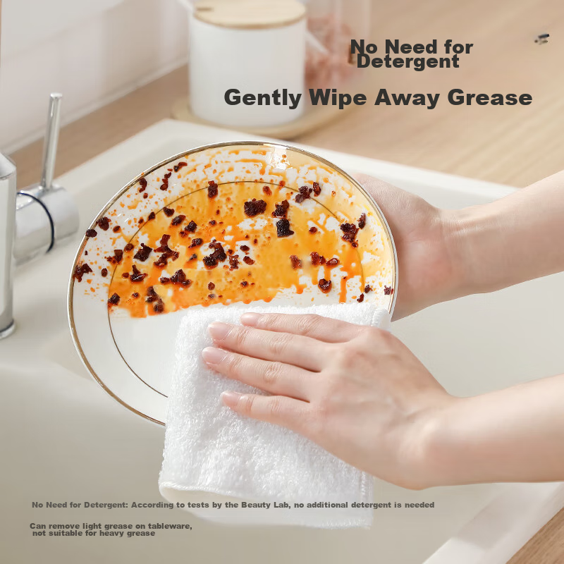 Meiliya Dish Cloths, Bamboo Fiber, Degreasing, All-Purpose Cleaning Cloth, for Home Kitchen Use, Oil-Resistant, Easy to Clean, Dish Towels, 3 Pieces