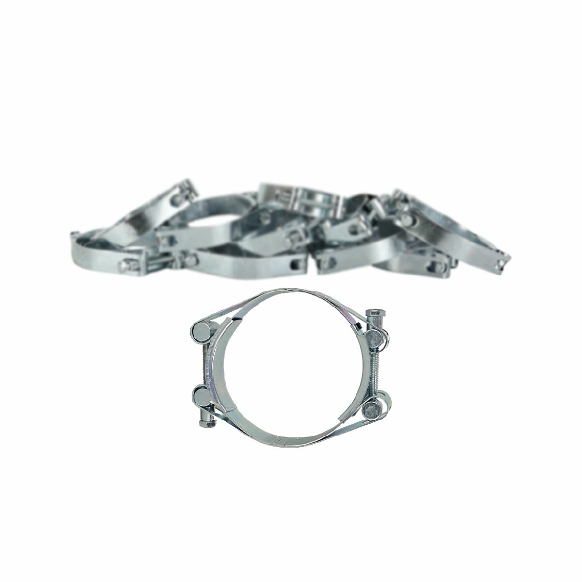 Хомут силовой двухболтовый 100-110 мм W1 RUSBELT (10 штук в упаковке)