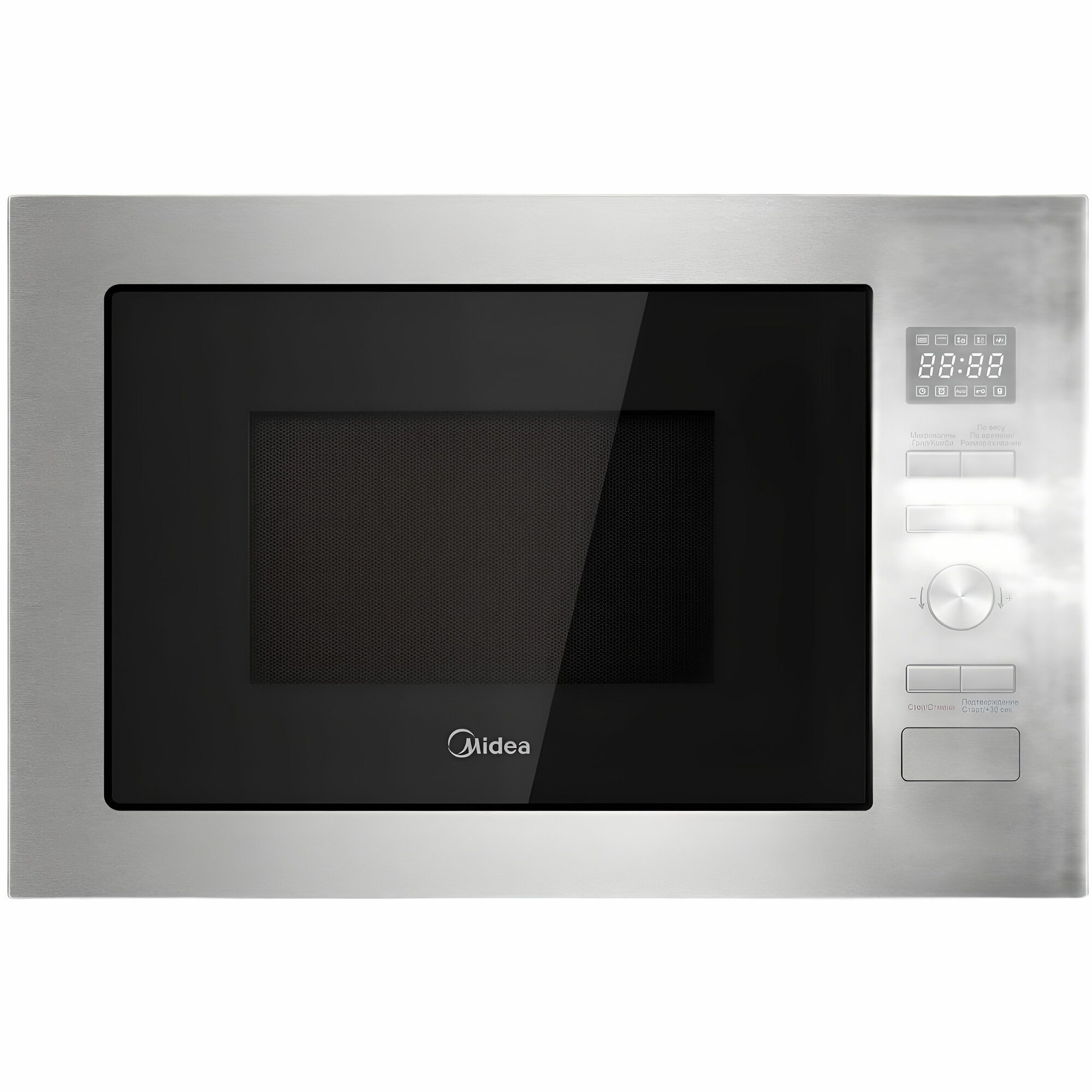 Микроволновая печь Midea MI7250X, серебристая, нержавеющая сталь, 900Вт, 25л