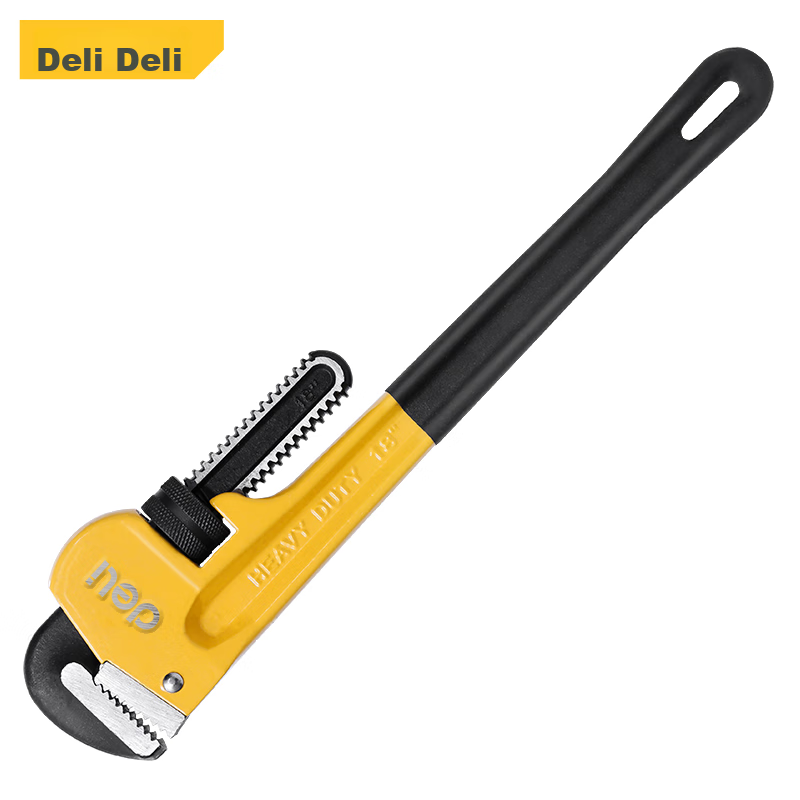 Deli Heavy-Duty Pipe Wrench, Pliers, Wrench, Water Pipe Pliers, Multi-Functional, High Hardness, Wide Opening, Self-Tightening Hose Clamp, 18 Inches
