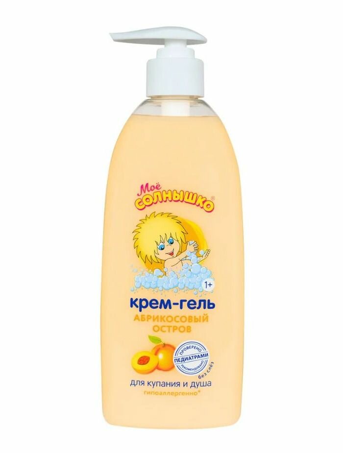 Моё Солнышко Абрикосовый Остров Крем-гель для купания и душа "без слез" 1+ 400 мл.