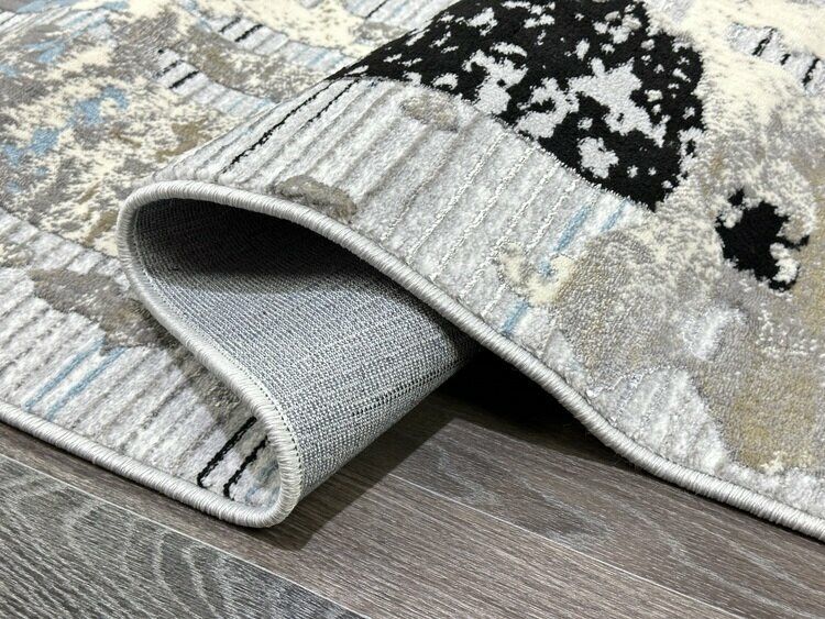 Ковер, Прямой, Серый, Белый, Черный, Голубой, Современный, на пол, в гостиную, спальню, в ассортименте (80 см. на 150 см.)