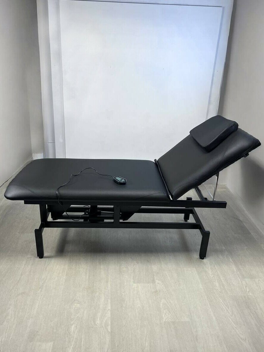 Массажный стол, стационарный, с электроприводом, 190 см х 70 см, черный