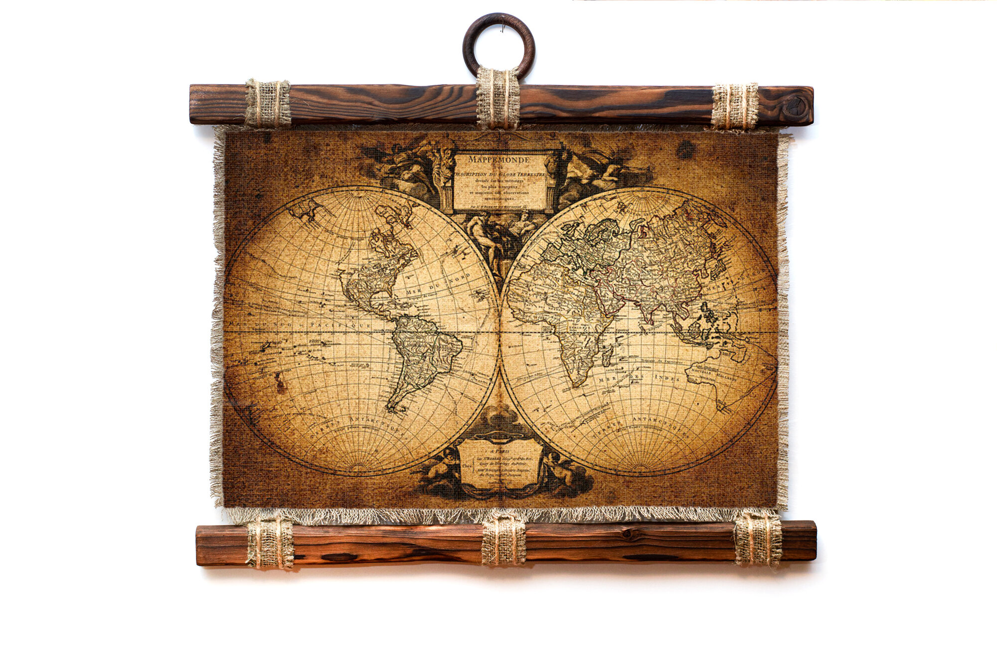 Панно Универсальный свиток ручной работы Старая карта А3 гориз.