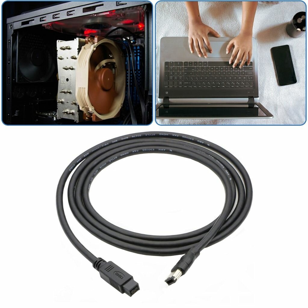 Кабель адаптер Firewire IEEE 1394 6Pin к 9Pin для подключения принтера, 1.8m