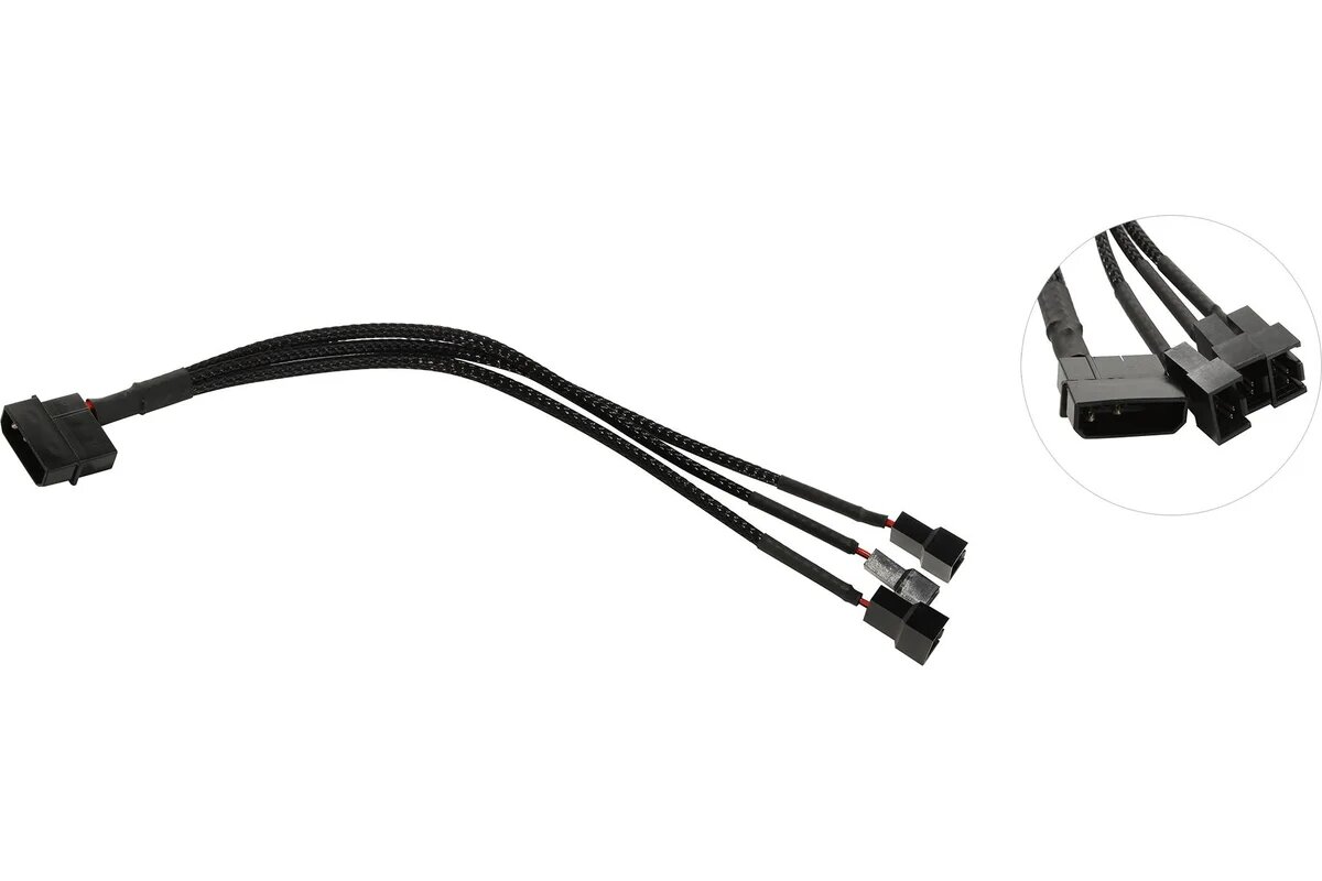 Pro Legend переходник-разветвитель питания для вентиляторов Molex 3x4-pin 20 см PL1475