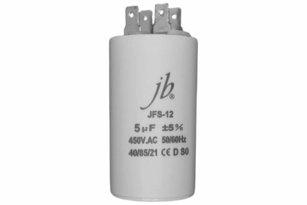 JB Capacitors , 5мкФ, 450В, 35х60, JFS-12 (CBB60-A) (клеммы), Конденсатор пусковой, JFS12A6505J000000B-311