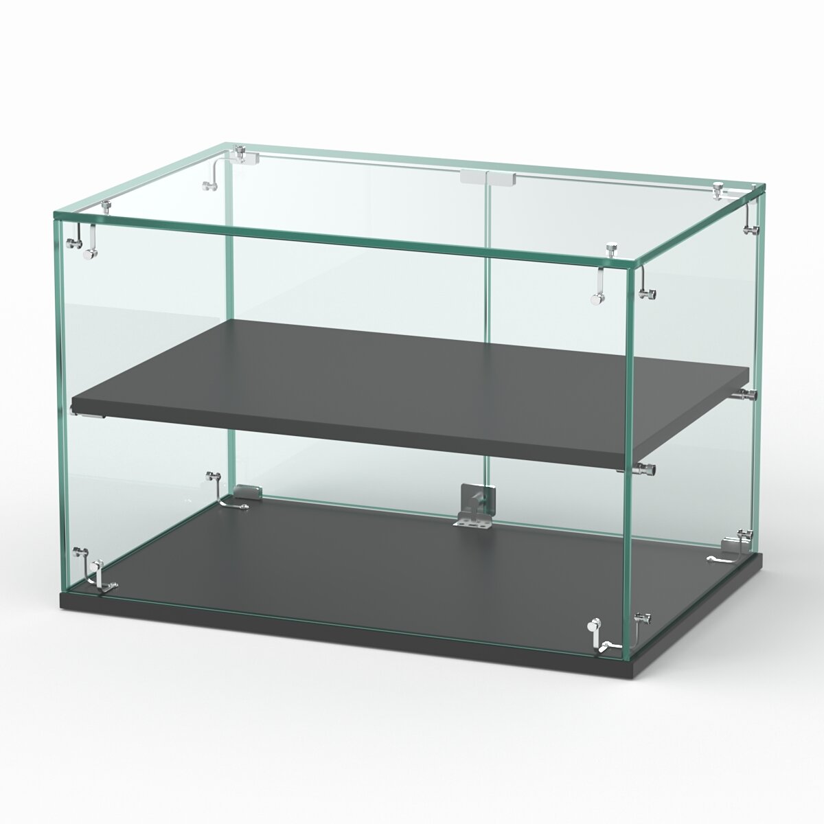 Витрина "сладость" №13А-П для выпечки настольная с прямыми полками пдсп, Черный