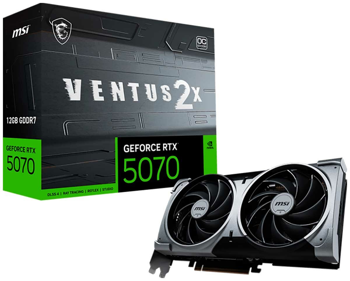 Видеокарта MSI GeForce RTX 5070 12G VENTUS 2X OC