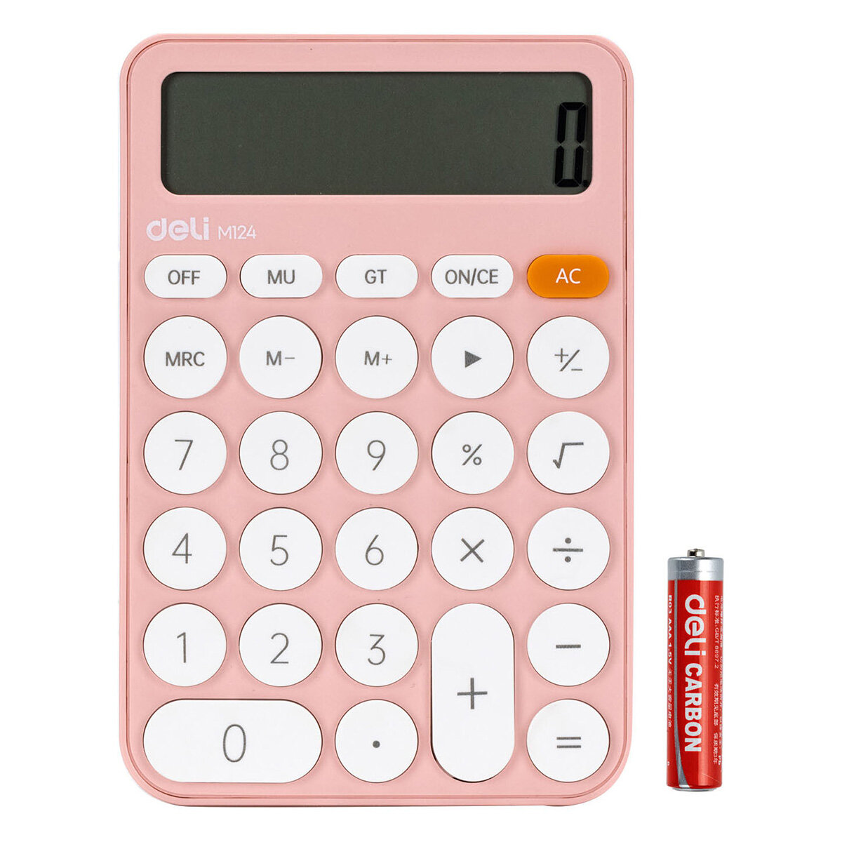 Deli EM124-ME55 настольный калькулятор розовый компактный офисный помощник для дома и офиса