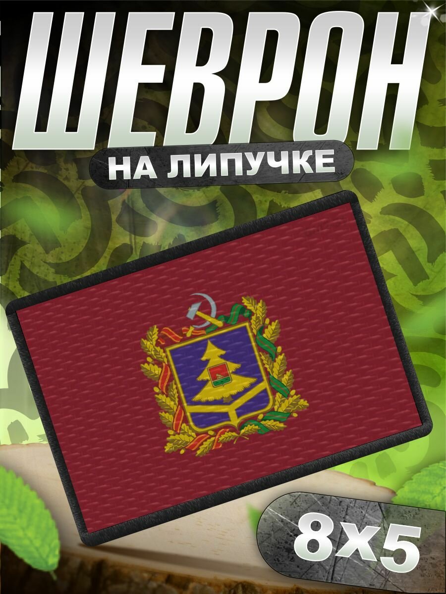 Шеврон на липучке нашивка на одежду Флаг Брянской области