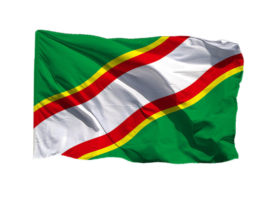 Флаг Краснокамска на шёлке, 70х105 см для ручного древка