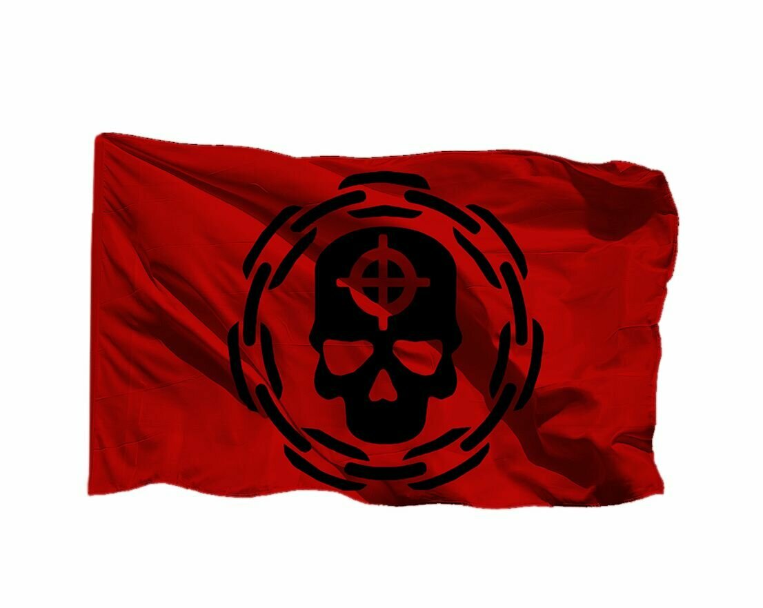 Флаг Рейдеров из Fallout 4 Фоллаут 70х105 см на шёлке для ручного древка