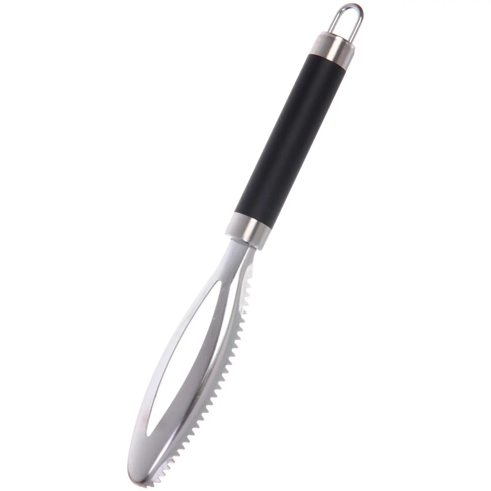 Рыбочистка «Royal cuisine» металлическая 23 см, серо-черная, с противоскользящей ручкой