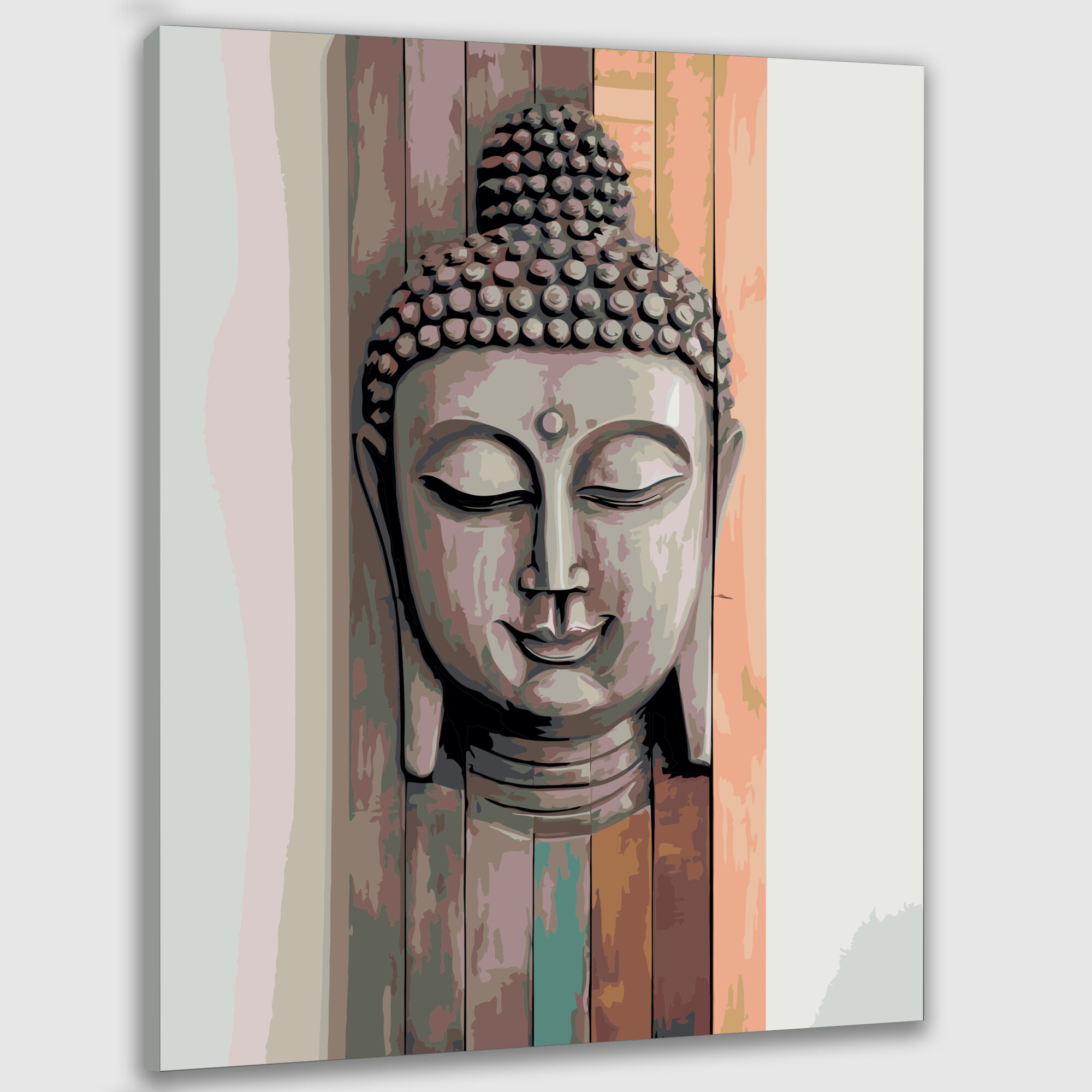 Картина по номерам 40x50 см, Будда, трехмерная скульптура, переработанное дерево, естественная красота