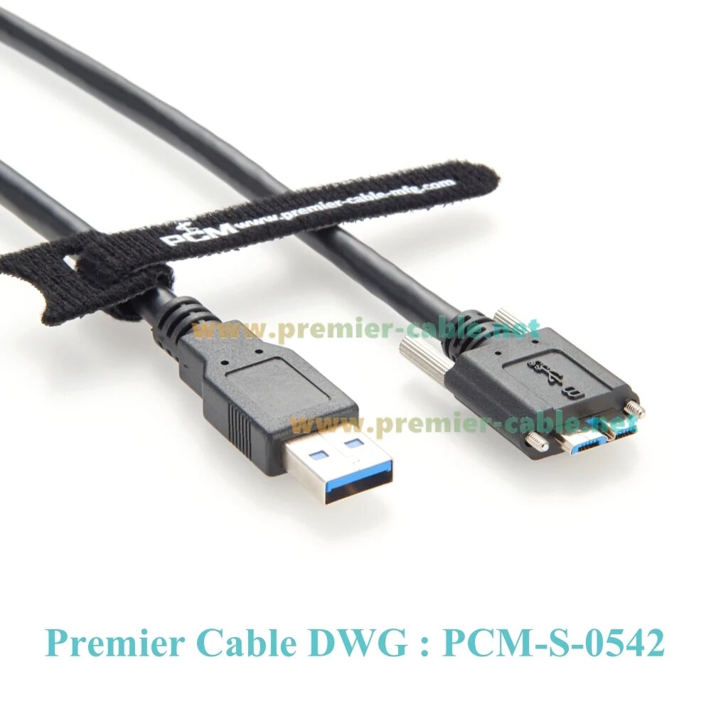 USB 3.0 A-Micro B кабель с винтовым креплением, 3M