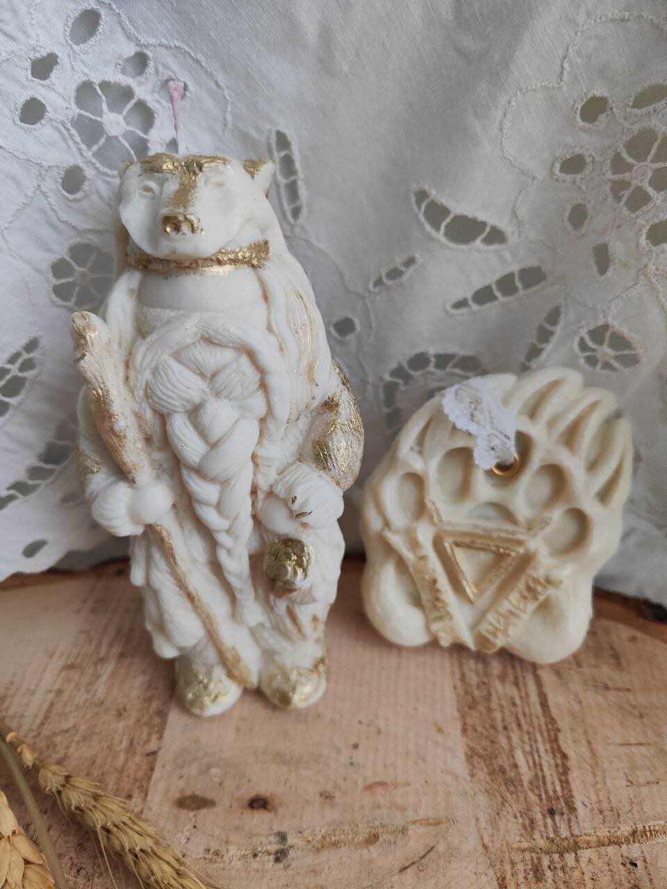 Бог Велес и печать Велеса Свеча Выполнены из воска Ручная работа