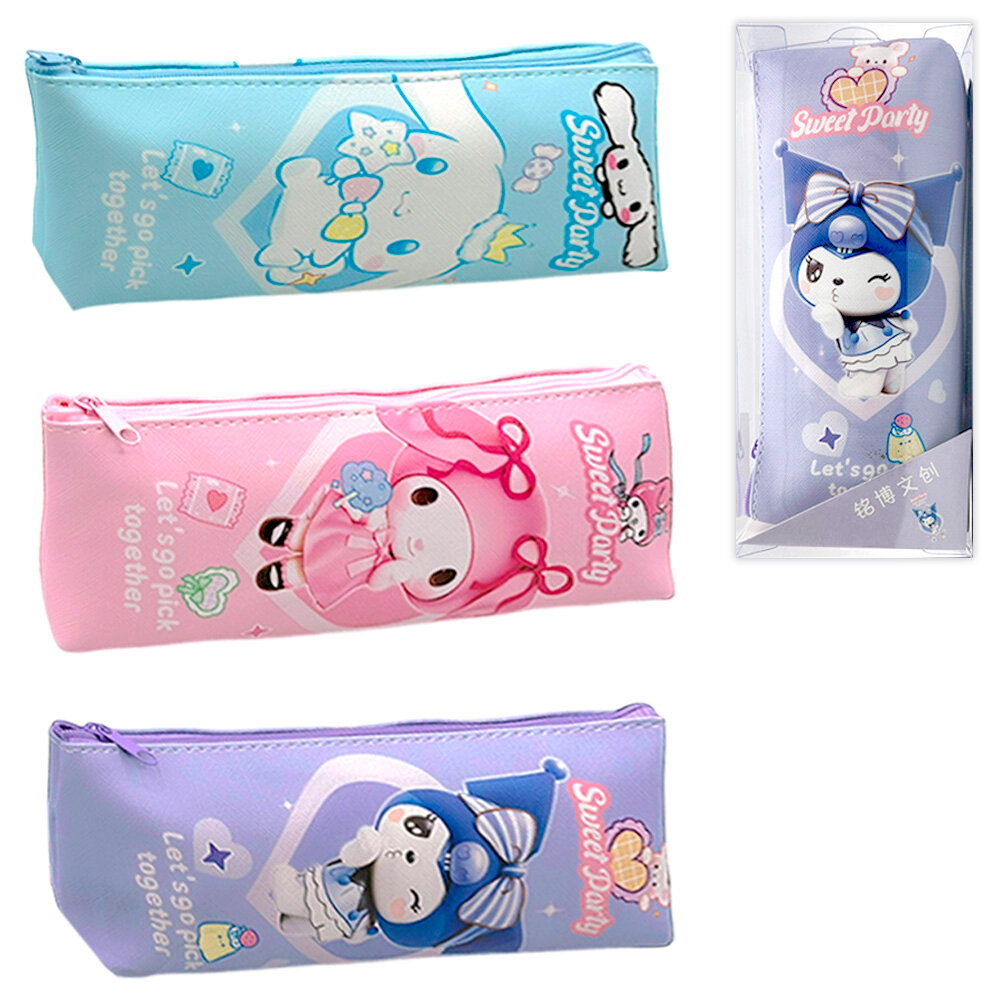 Пенал KWELT Kuromi, пенал-косметичка, 1 отделение, 215x90x40 мм, цвет ассорти, 1 штука