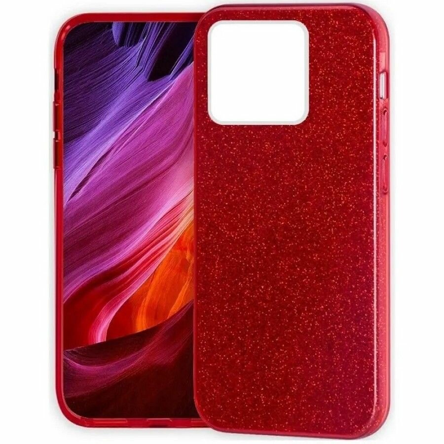 Силиконовая противоударная накладка Diamond для Xiaomi Redmi 10C красный