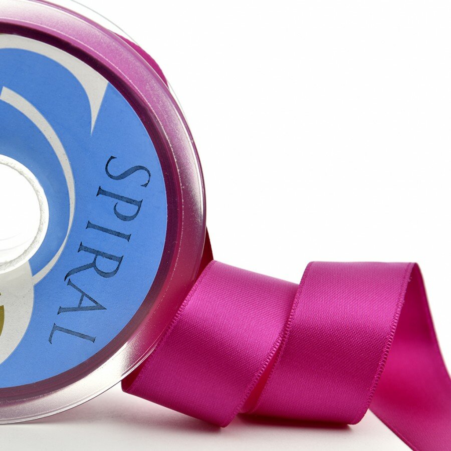 Лента атласная двусторонняя SAFISA, 6.5 мм, 25 м, цвет 82, ярко-фиолетовый