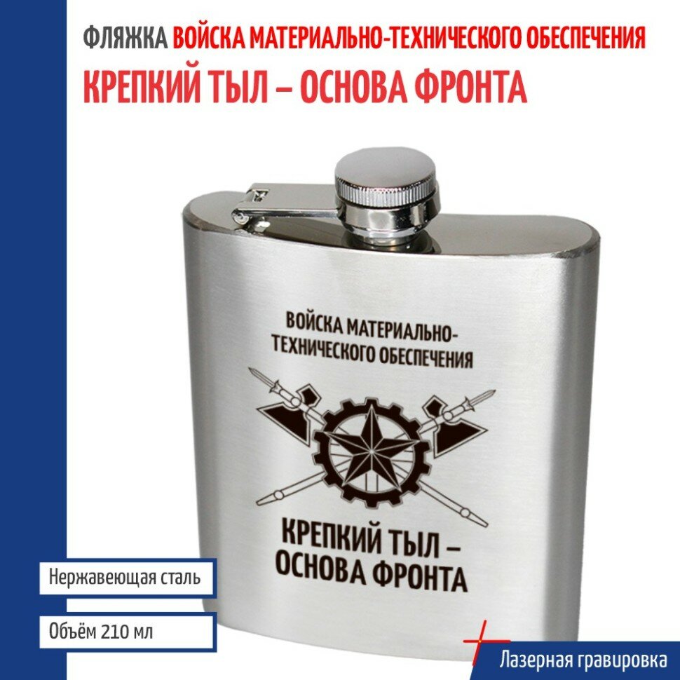 Подарки __Фляжка вмто "Крепкий тыл - основа фронта" (210 мл)