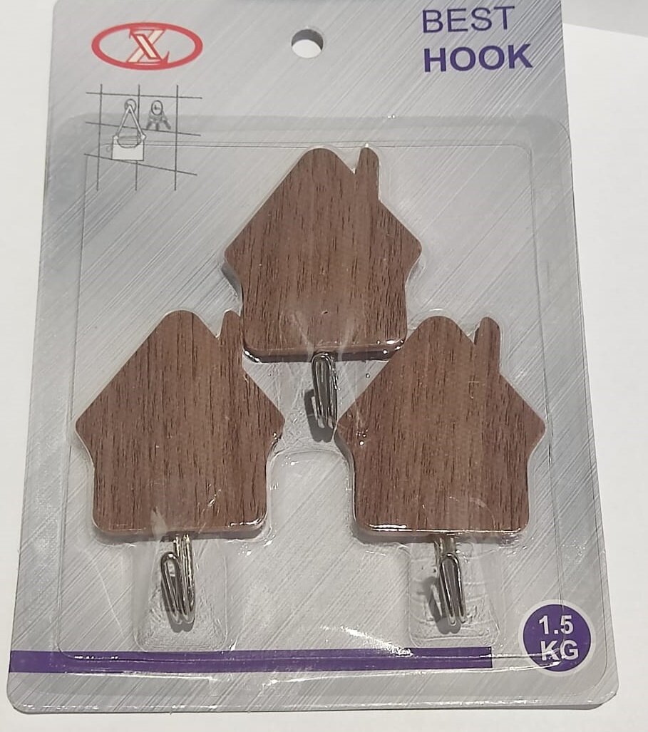 Крючок Нов 3шт Фигуры под дерево в асс-те пластик+металл