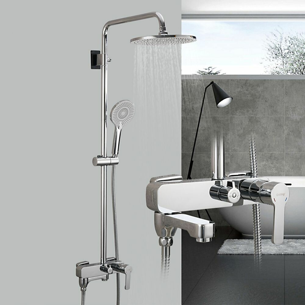 Душевая система с тропическим душем и смесителем Gappo G2402