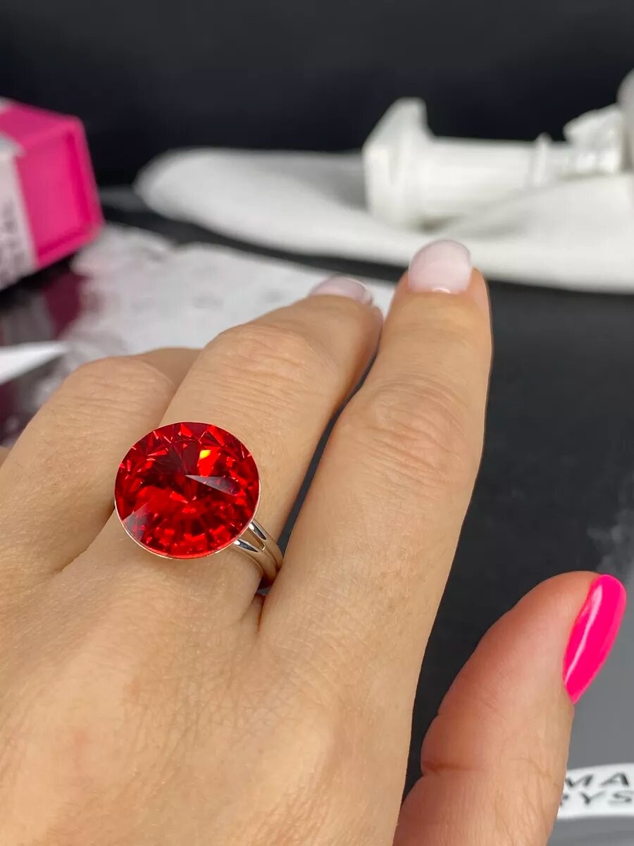 Кольцо, кристаллы Swarovski