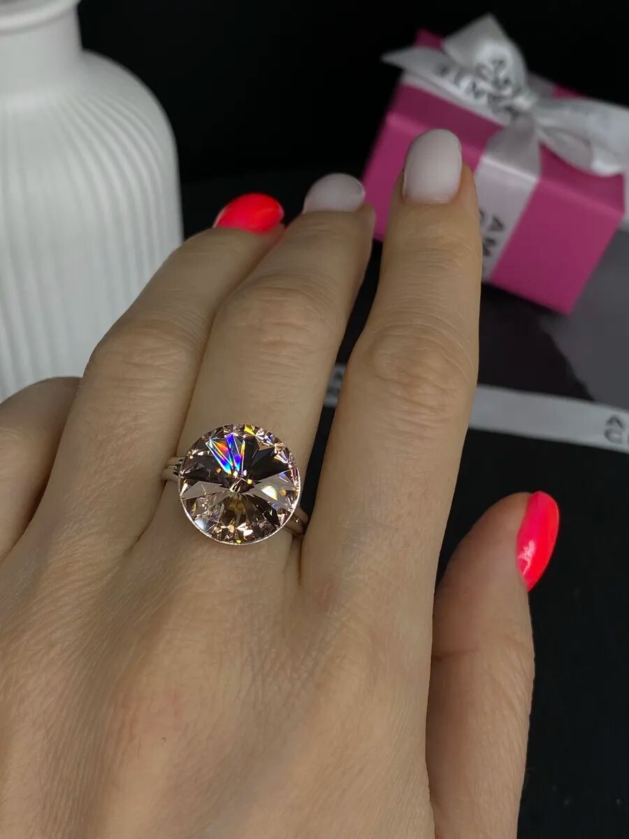 Кольцо, кристаллы Swarovski