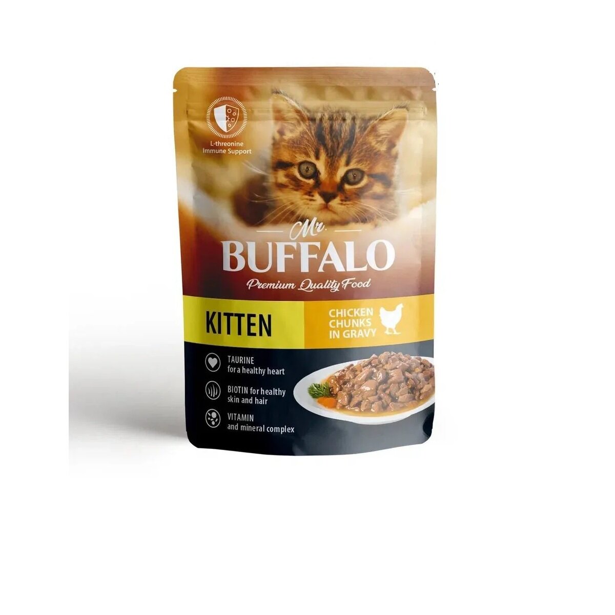 Mr.Buffalo 90164/B309 KITTEN пауч. для котят нежный Цыпленок в соусе 85г