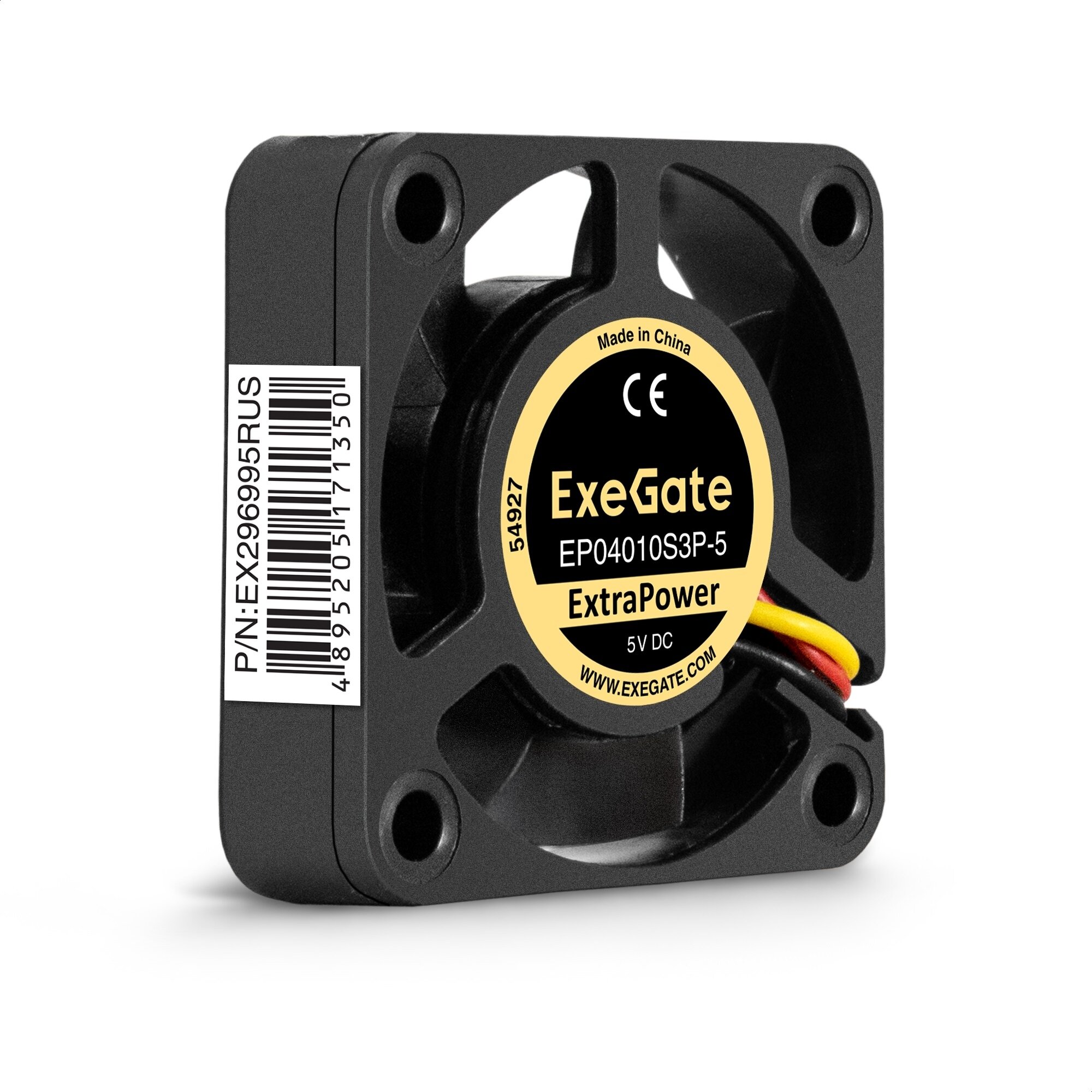 Вентилятор ExeGate ExtraPower EP04010S3P-5 черный 40мм 7500rpm 35db 3-pin