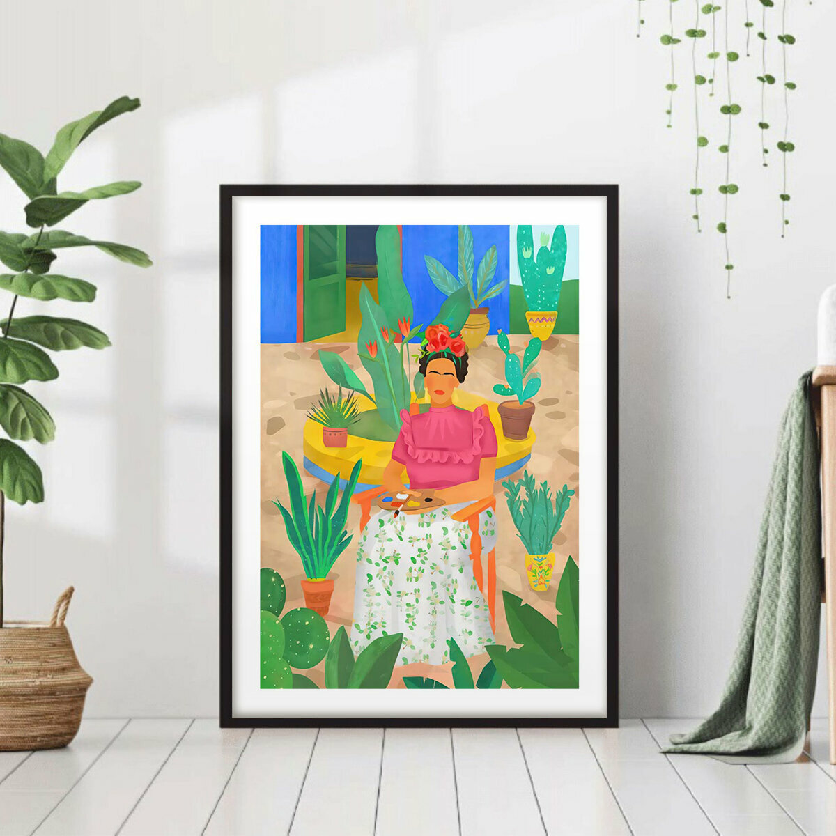 Постер "Фрида Кало" 50x70 в черной рамке на стену для интерьера