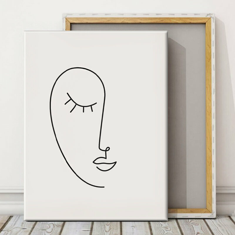 Картина на холсте "Лицо, минимализм. Рисунок" 40х50 см, на стену для интерьера