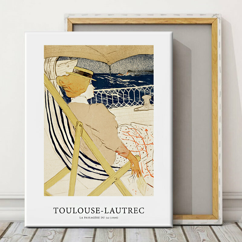 Картина на холсте 40х50 см "Тулуз Лотрек Пассажирка из 54", на стену для интерьера