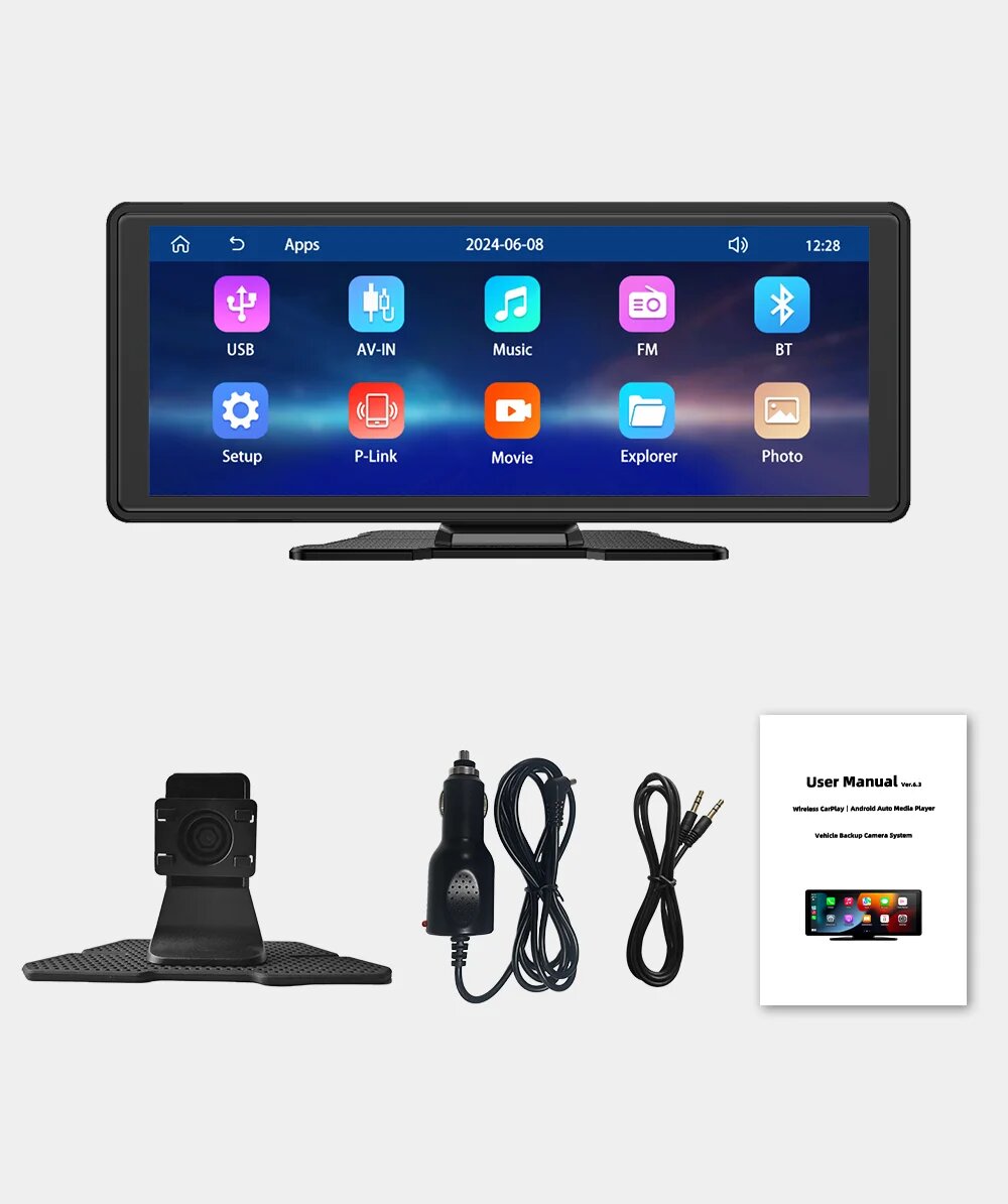 XUDA Универсальный 10,26-дюймовый автомобильный радиоприемник, мультимедийный Wi-Fi 10.26inch-B