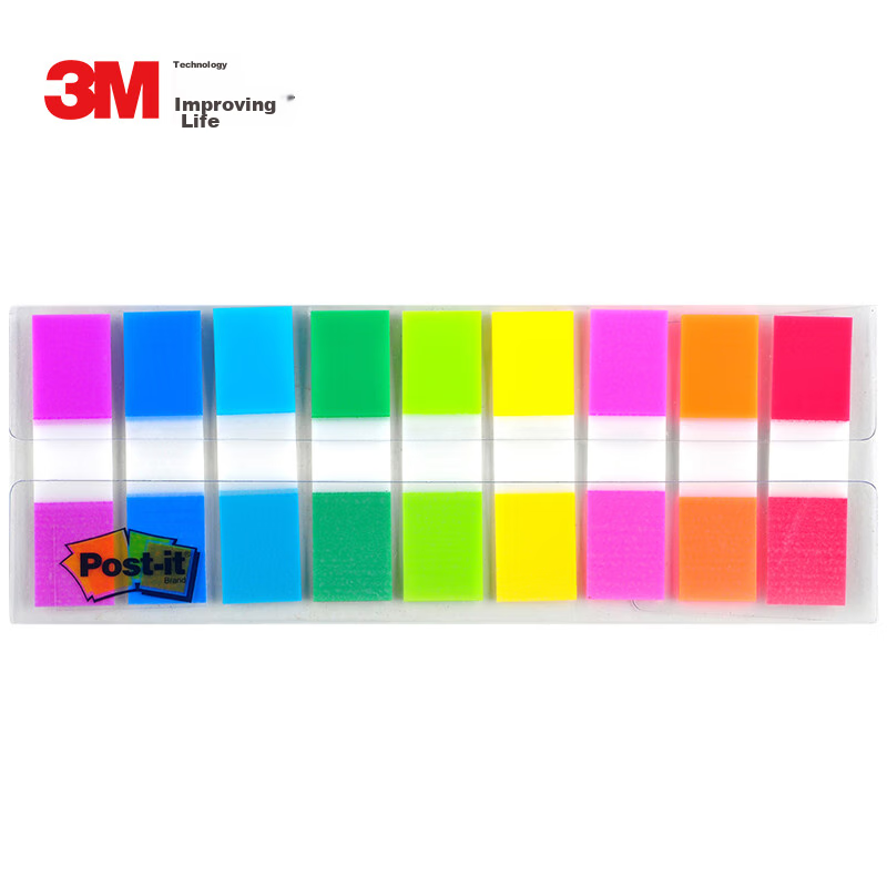 3M Sticky Notes, Memo Pads/Post-It Notes/Note Pads/Transparent Index Labels, Office Supplies, School Stationery, 683-9CF (9 Colors)
