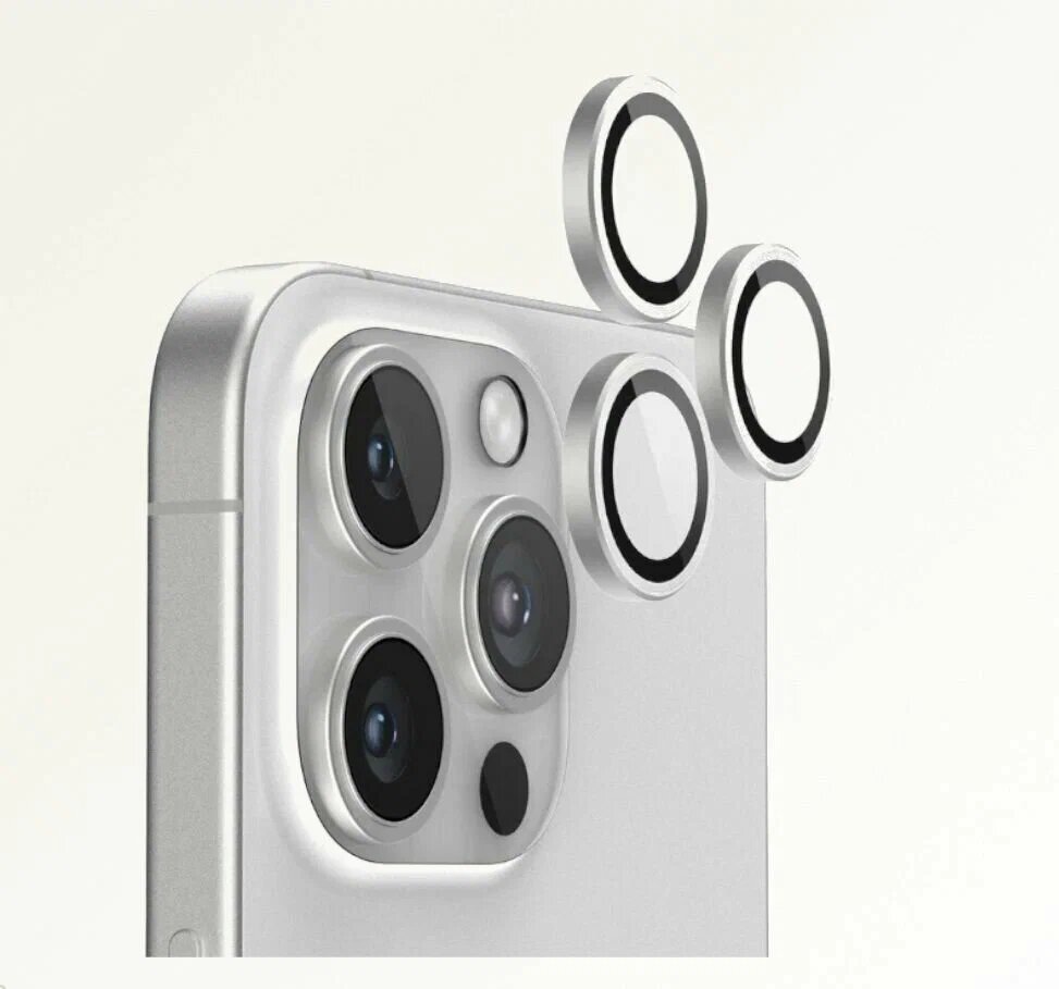 Защитное стекло на линзы камер IPhone 16 Pro/ 16 Pro Max Remax, серебристый