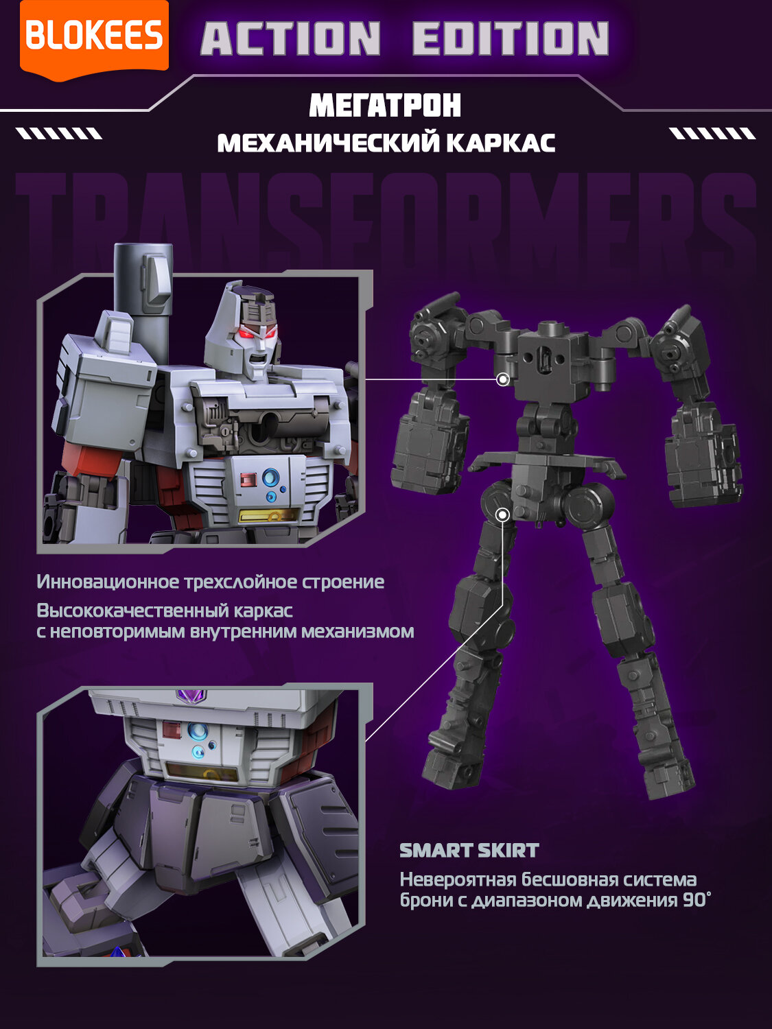 Блокис Конструктор Трансформеры Action Edition Мегатрон Blokees — фото 1