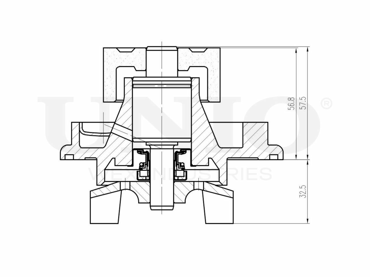 Помпа, водяной насос, для Фольксваген Транспортер T4 90-, Ауди A6 94-, Вольво S80 99-, Volkswagen Transporter Audi Volvo 99- артикул WAP-10068 производителя UNIO