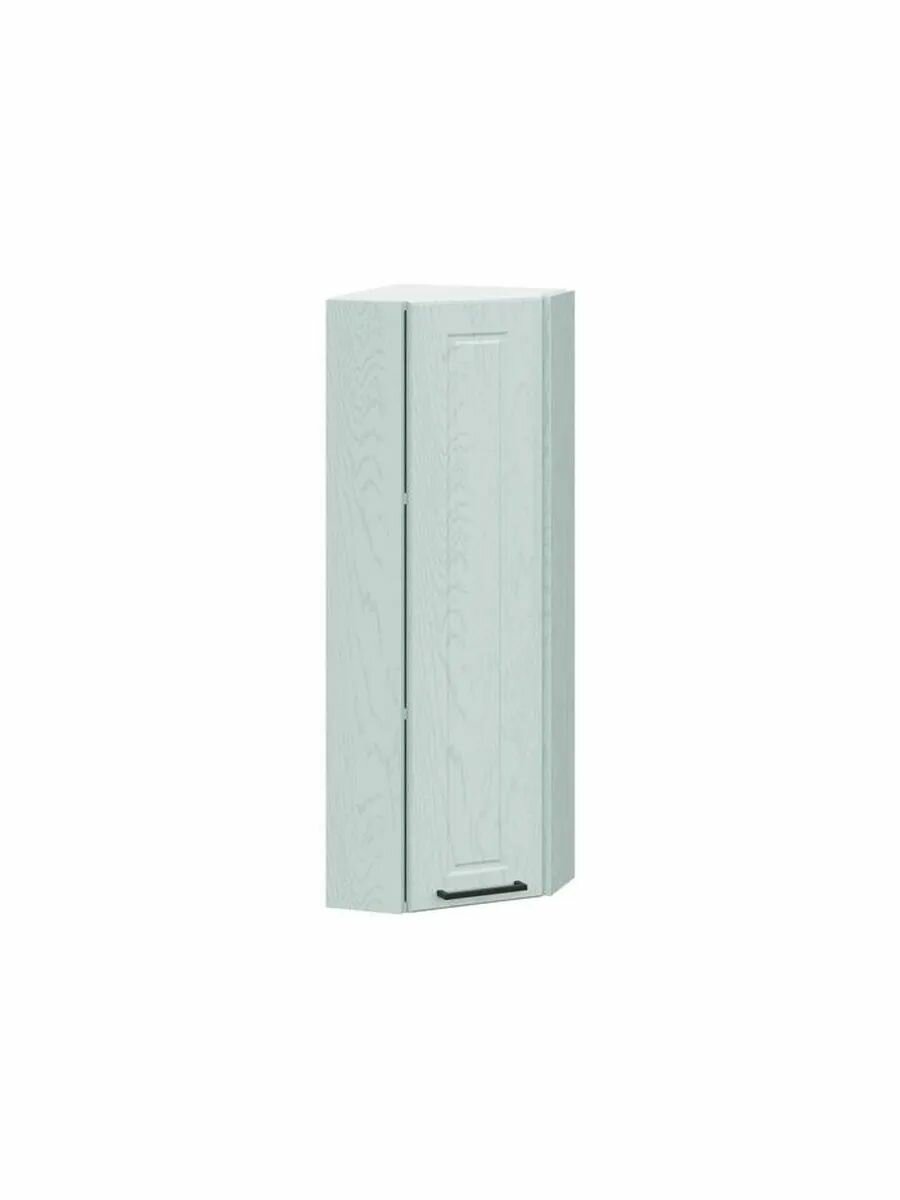 Кухонный модуль навесной, шкаф торцевой Шервуд с доводчиками, с полками, 30х29.6х91 см, Белый / Деним голубой