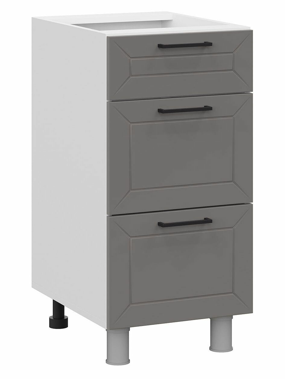 Кухонный модуль напольный, стол Сектор с ящиками, 40х50.6х82.4 см, Белый / Грей