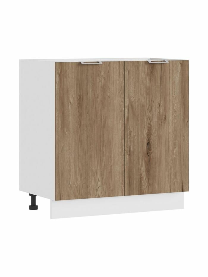 Кухонный модуль напольный, стол Тая с полкой, 80х46х81.6 см, Белый / Канадский Дуб Пацифик