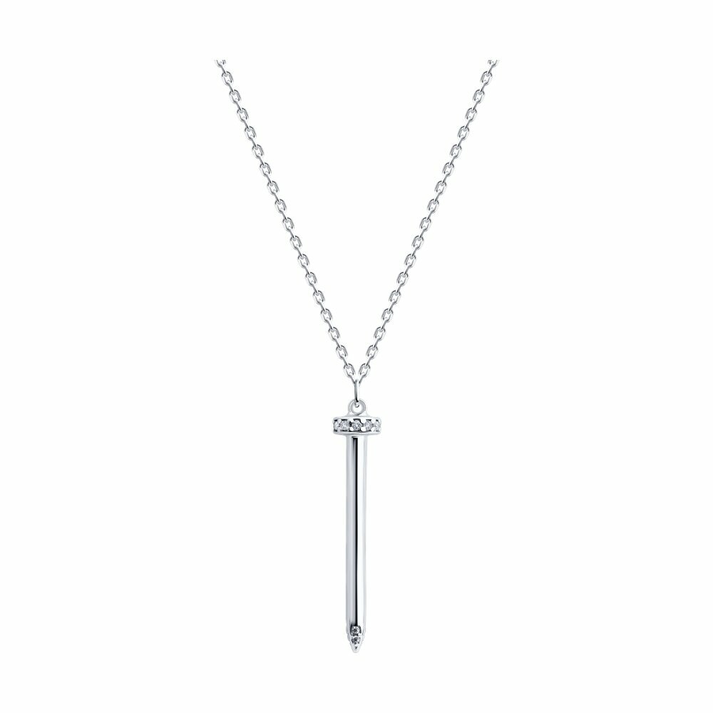 Колье, серебро, 925 проба, родирование, фианит