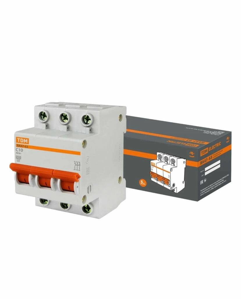 TDM Electric Автоматический выключатель BA47-63 3P 10A SQ0218-0018