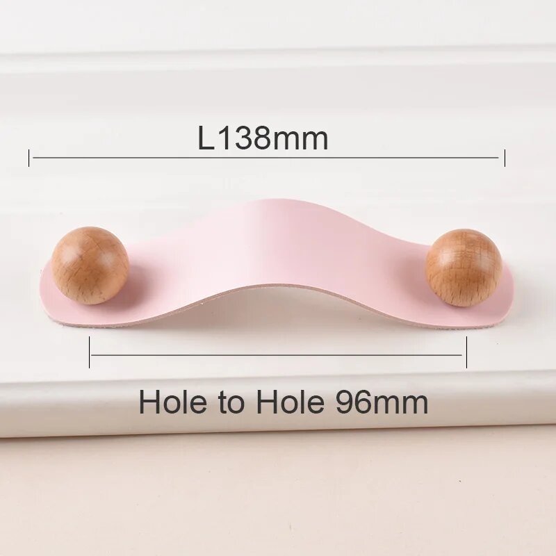 Ручка для шкафа розовая, 96mm Pink, L138mm